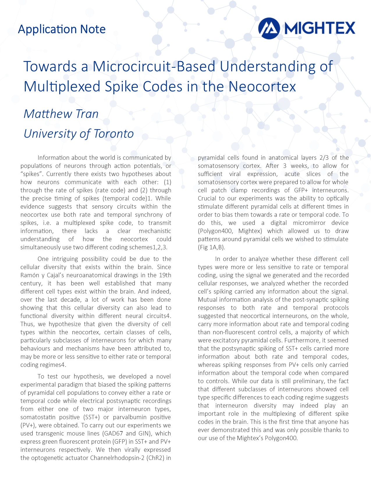 Towards A Microcircuit Based Understanding Of Multiplexed Spike Code In